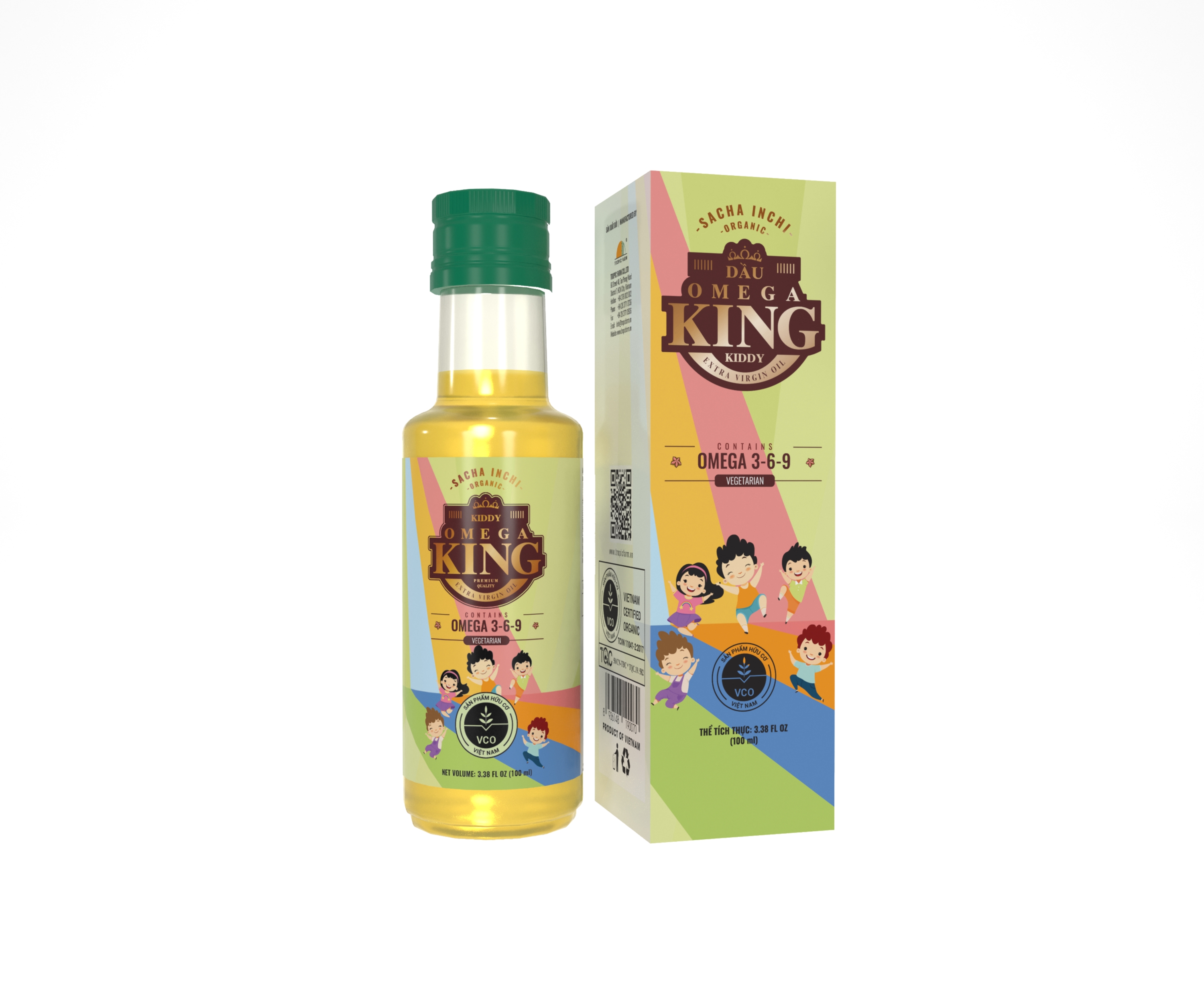 Dầu sachi cho bé-Omega king Kiddy-100ml-Sen Bụt